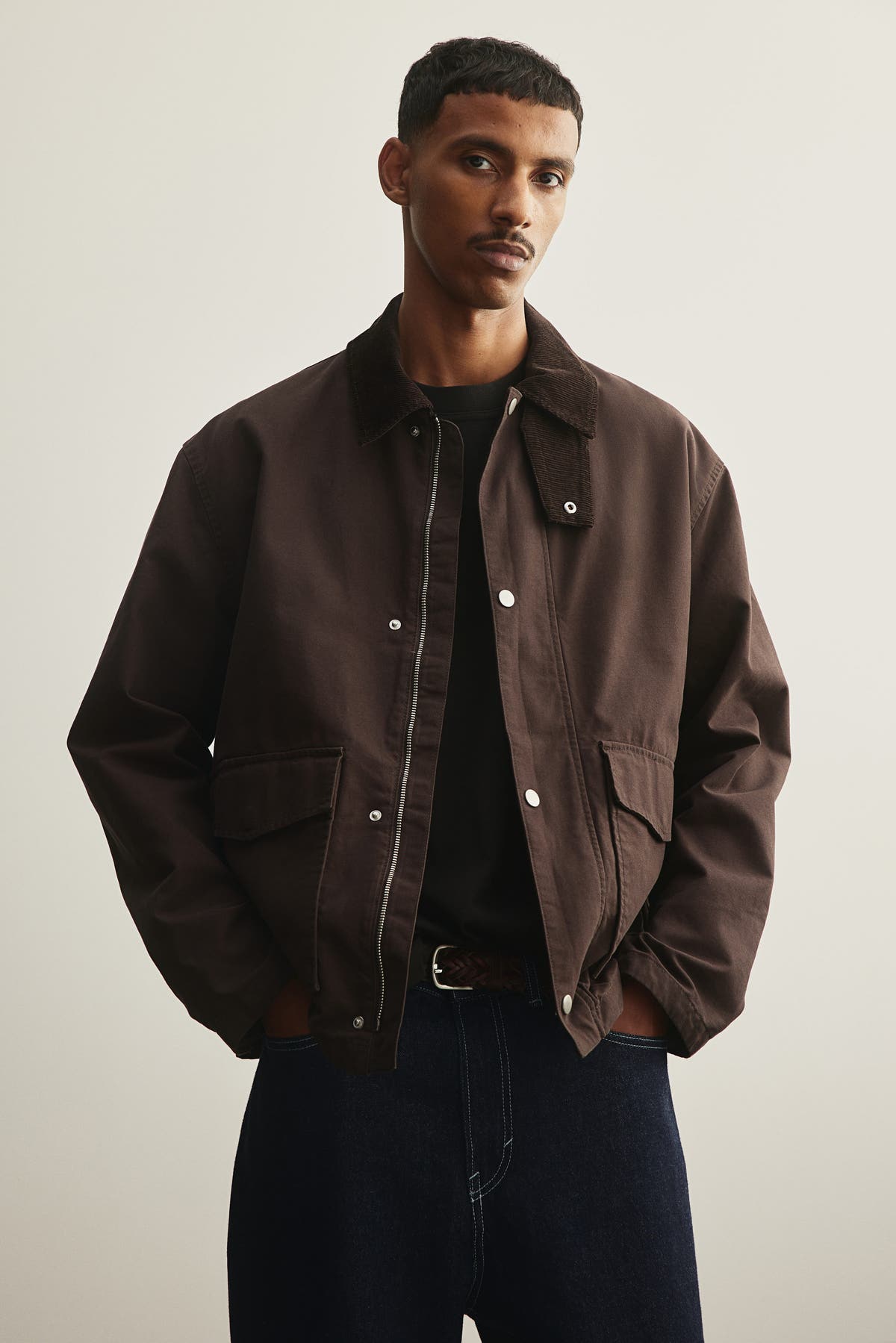 Regular Fit Canvas Jacket | H&M Qatar
