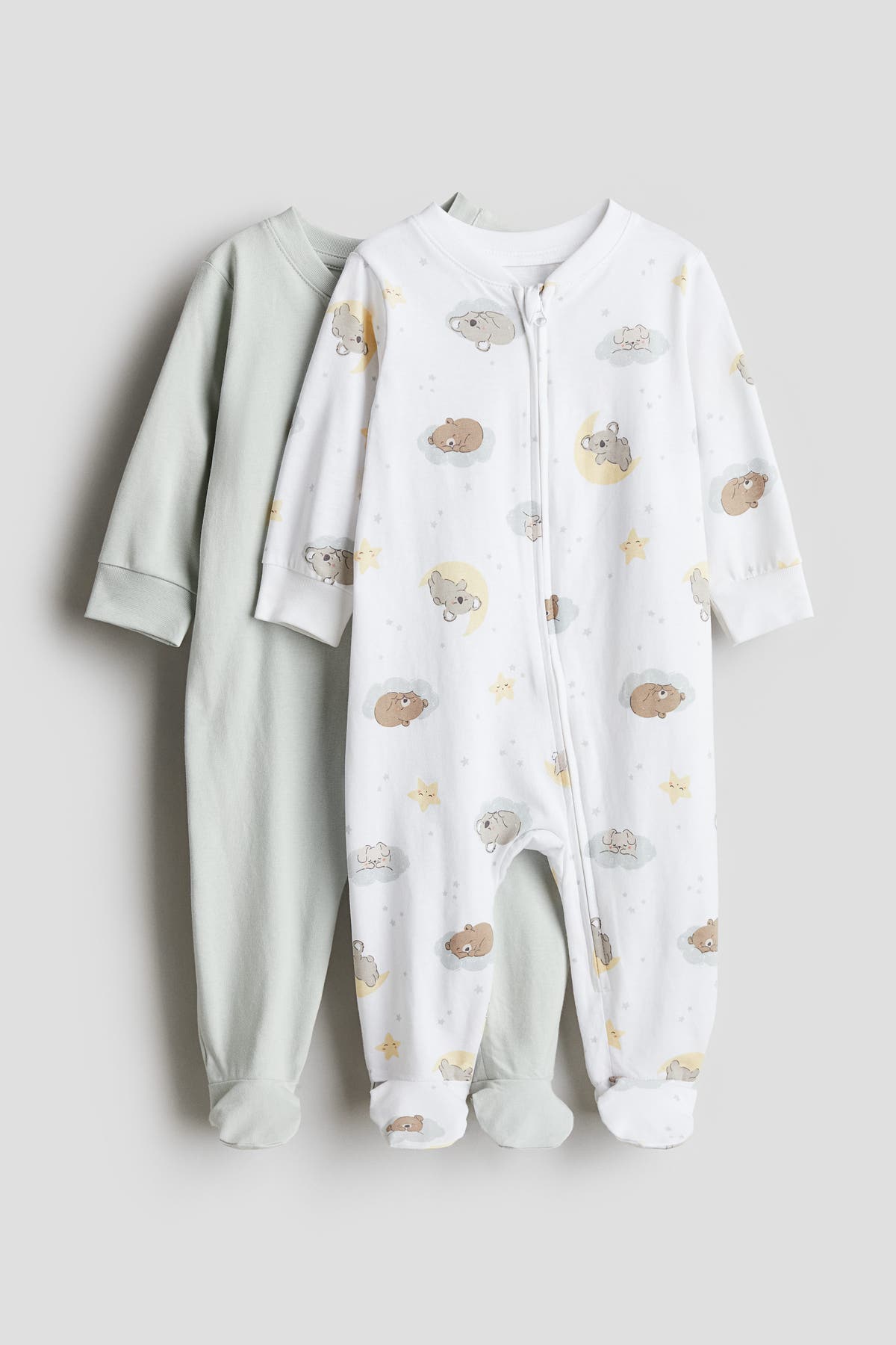 2-pack Zip-up Sleepsuits | H&M Qatar